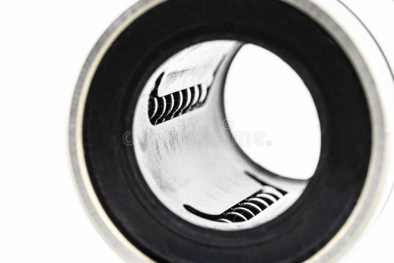 Macro Shot of the Inside of a Linear Bearing, Isolated on a White ...