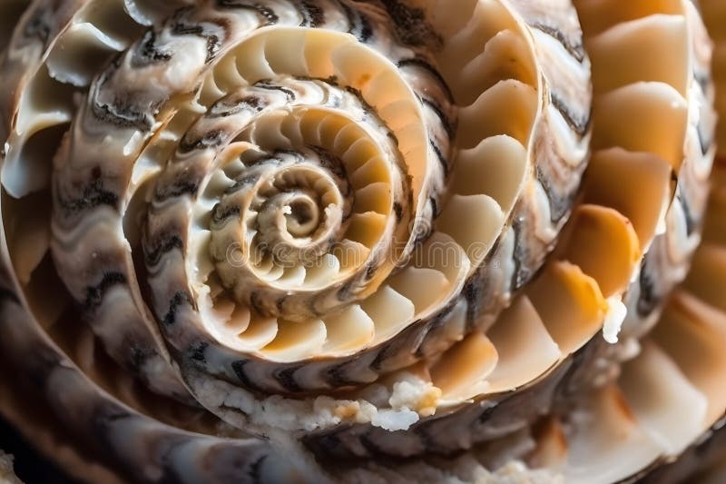 Macro Shot of Intricate Patterns on Seashell Surface Stock Illustration ...