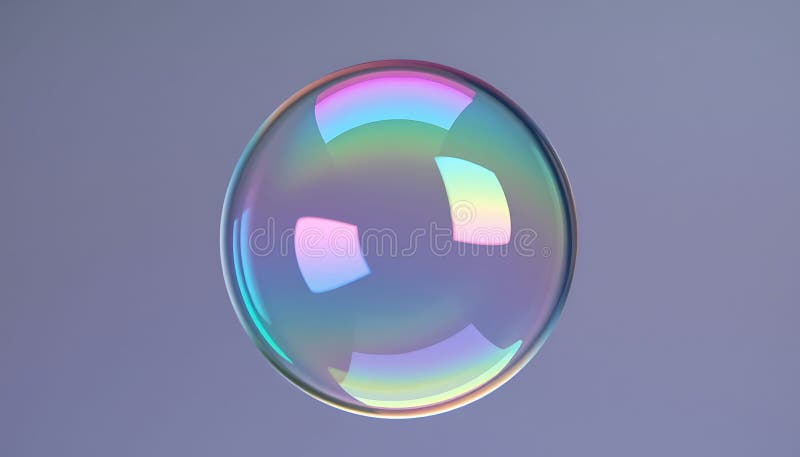 Iridescent Soap Bubble, Rainbow Colors Reflection, Macro Shot, Stock ...