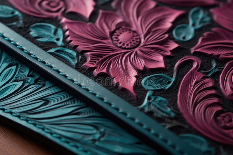 Macro Shot of Leather Embossing on a Belt Stock Illustration ...