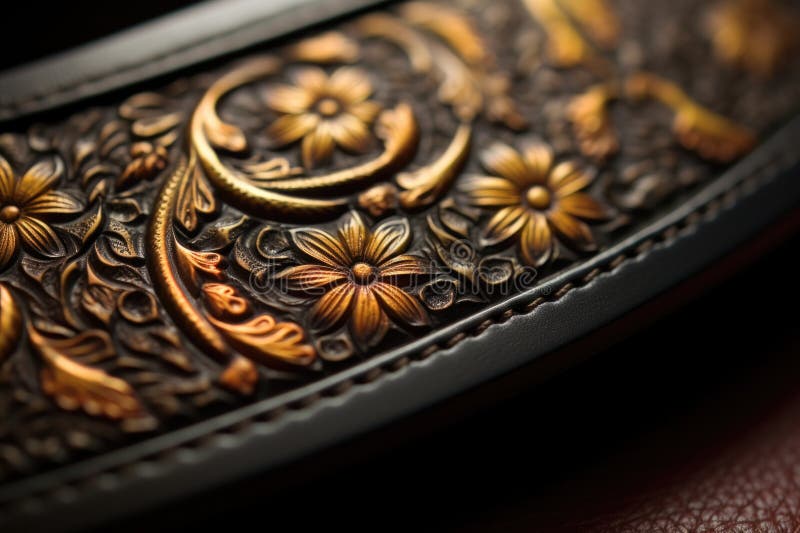 Macro Shot of Leather Embossing on a Belt Stock Illustration ...