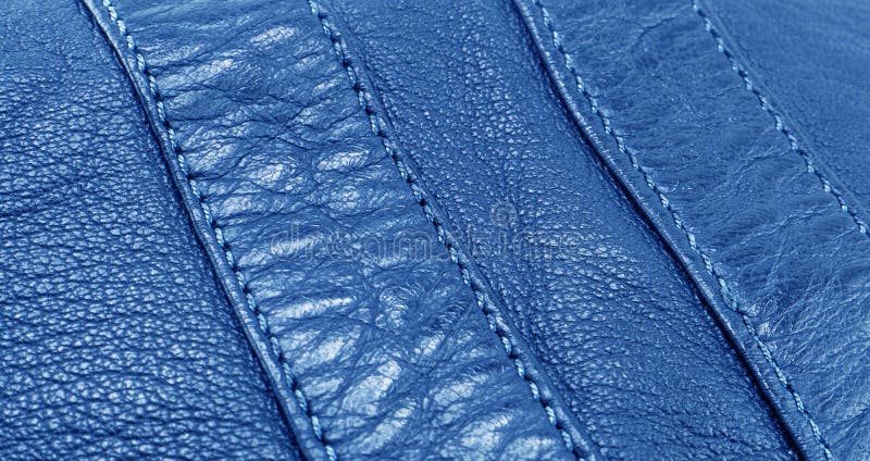 Macro Shot Leather Texture Background. Part of Blue Perforated Leather ...