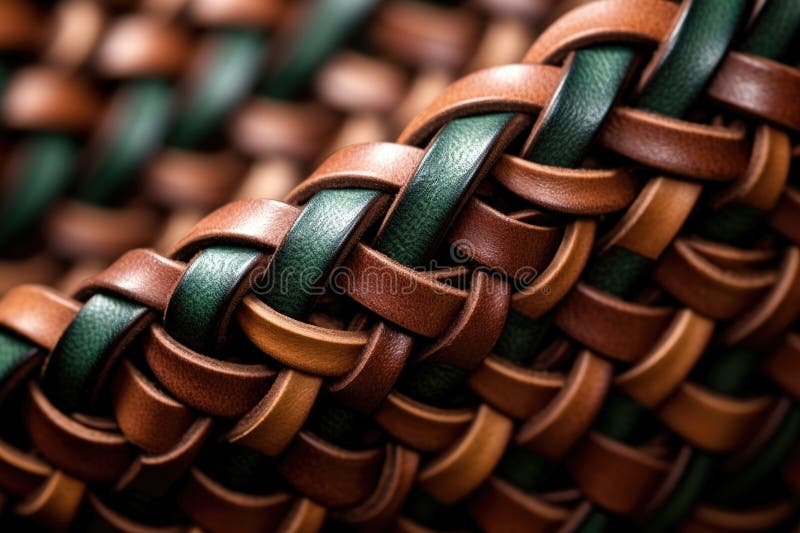 Macro Shot of Leather Weaving on a Belt Stock Illustration ...