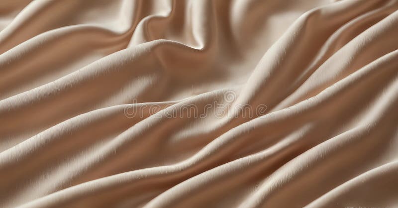 Macro Shot of Luxurious Beige Satin Silk Fabric Texture. Macro Shot ...
