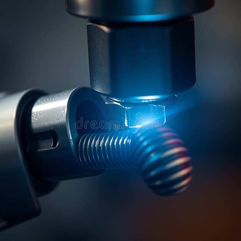 A Macro Shot of a Mechanical Torque Tool Head Making Contact with a ...