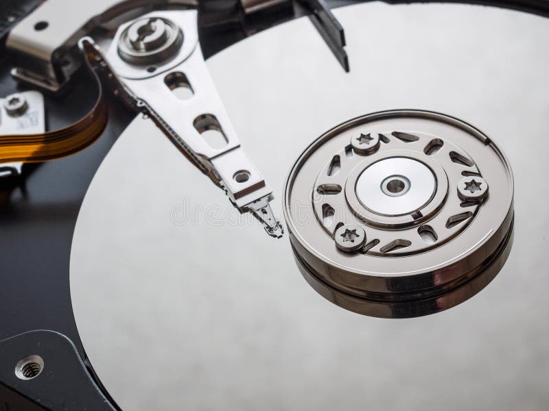 Macro Shot of the Mechanism of the Hard Drive Stock Photo - Image of ...