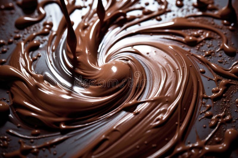 Macro Shot of Melted Chocolate Swirls and Patterns Stock Illustration ...