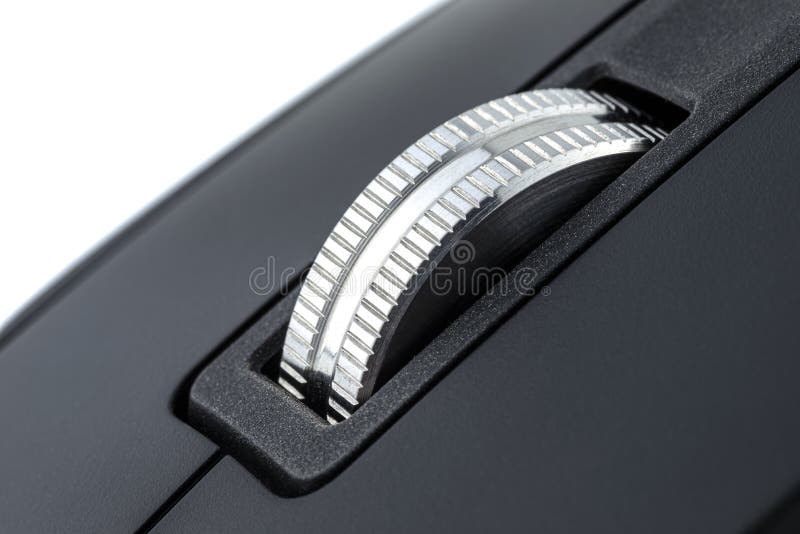 A Macro Shot of a Metal Roller from a Modern Wireless Computer Mouse ...