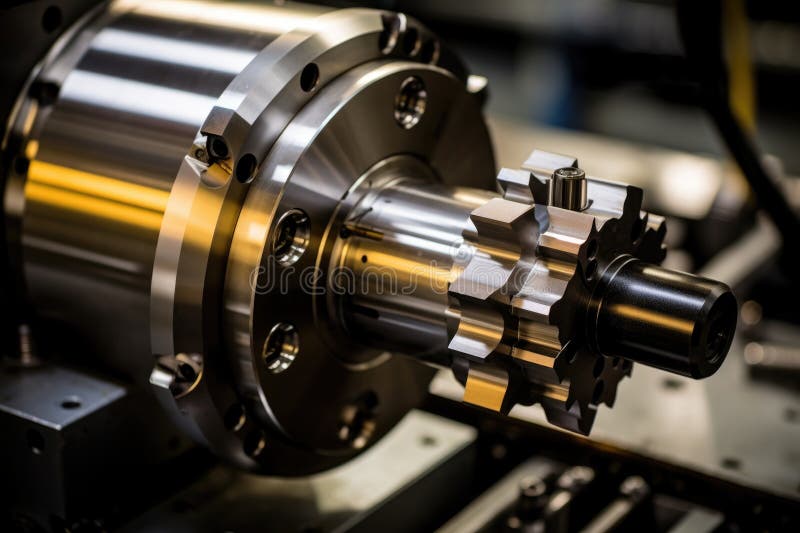 Macro Shot of a Metal Workpiece on a Cnc Lathe Stock Image - Image of ...