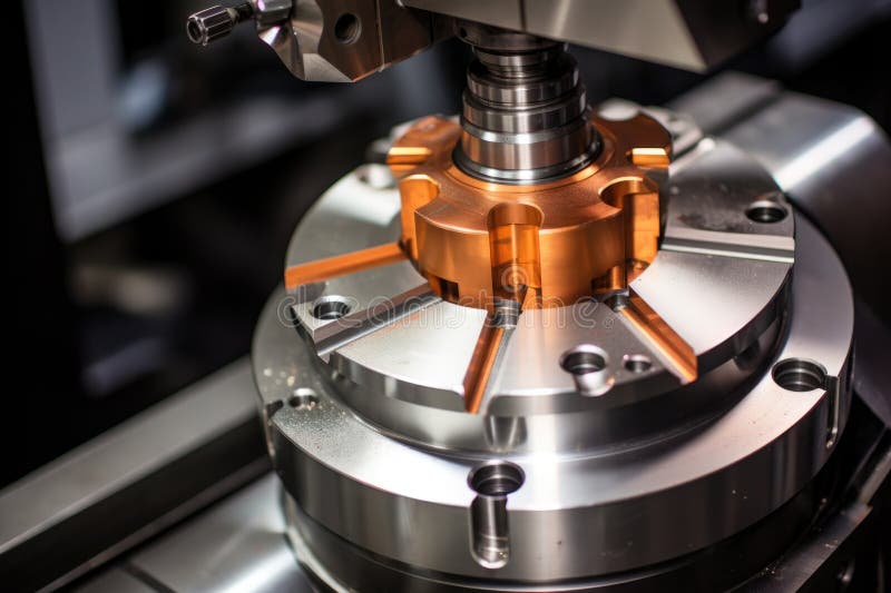 Macro Shot of a Metal Workpiece on a Cnc Lathe Stock Photo - Image of ...