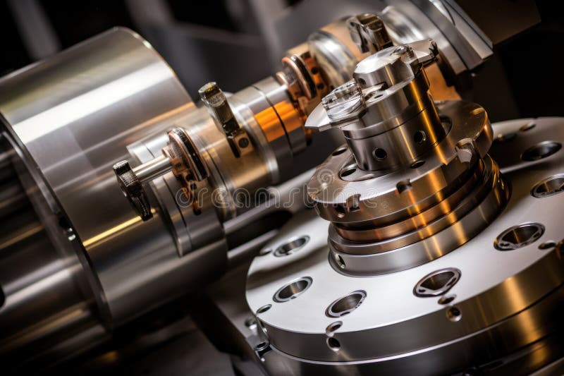 Macro Shot of a Metal Workpiece on a Cnc Lathe Stock Image - Image of ...