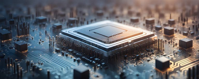 Microchip Architecture with Net Connections Stock Illustration ...