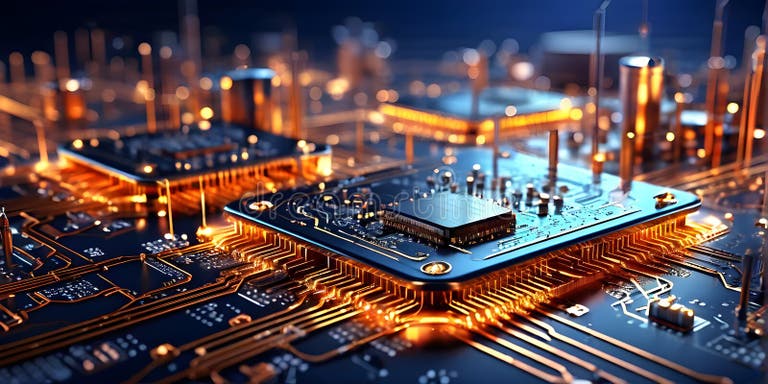 Microchip Architecture with Net Connections Stock Illustration ...