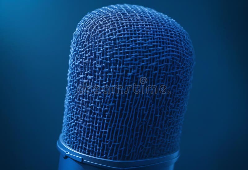 Macro Shot of a Microphone Mesh in Shades of Blue Stock Illustration ...