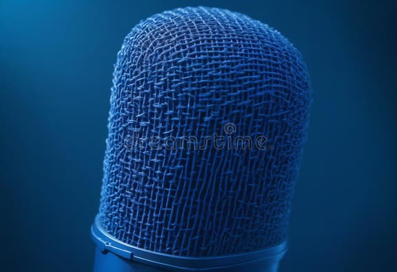 Macro Shot of a Microphone Mesh in Shades of Blue Stock Illustration ...