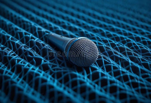 Macro Shot of a Microphone Mesh in Shades of Blue Stock Illustration ...