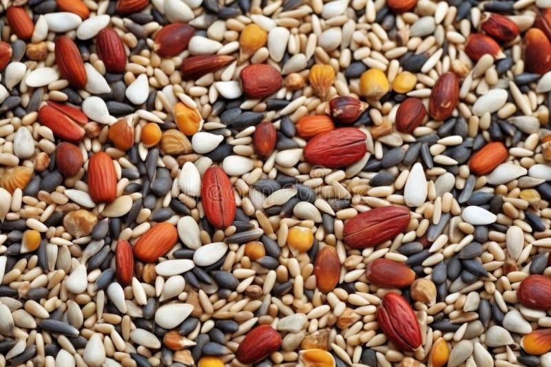 Macro Shot of Mixed Bird Seeds Stock Illustration - Illustration of ...