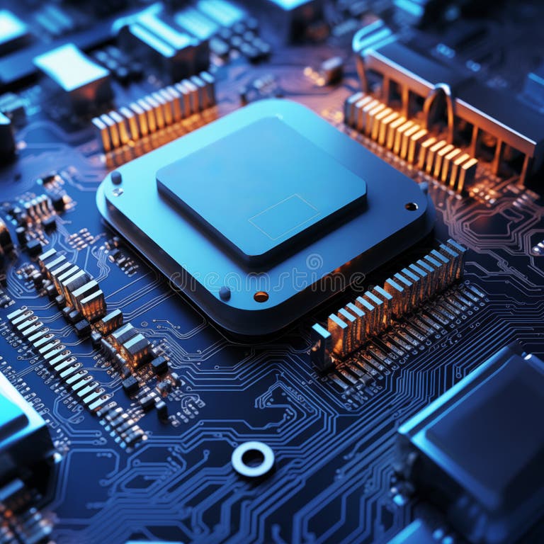 Macro Shot of Modern CPU Central Processing Unit. Generative AI Stock ...
