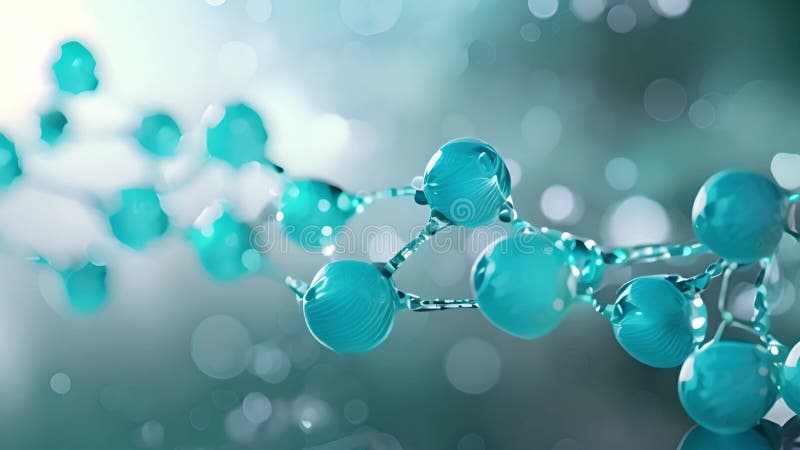 Close-Up View of Blue Molecules in a Scientific Model Structure Stock ...