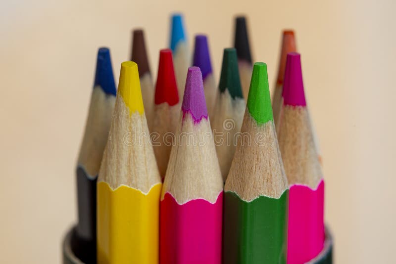 Macro Shot of Multi-colored Drawing Pencils. Stock Photo - Image of ...