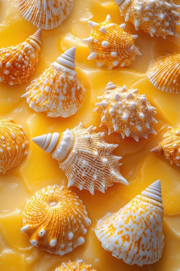 Macro Shot of Multiple Seashells on a Table, Perfect for Use in Beach ...
