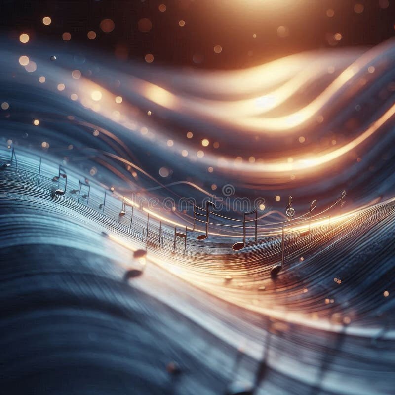 Macro Shot of Music Notes on a Gently Wavy Music Sheet Stock ...