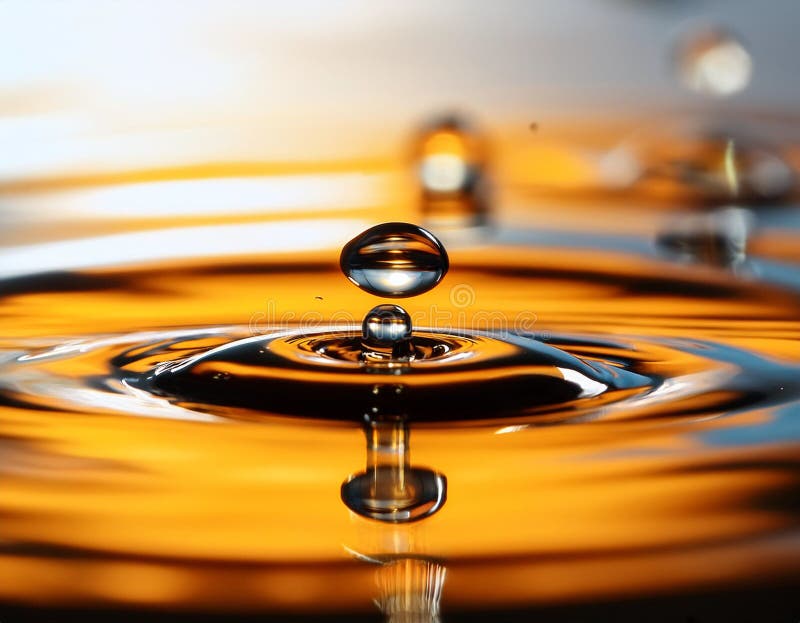 Macro Shot of Oil Droplets on Water Surface Stock Illustration ...