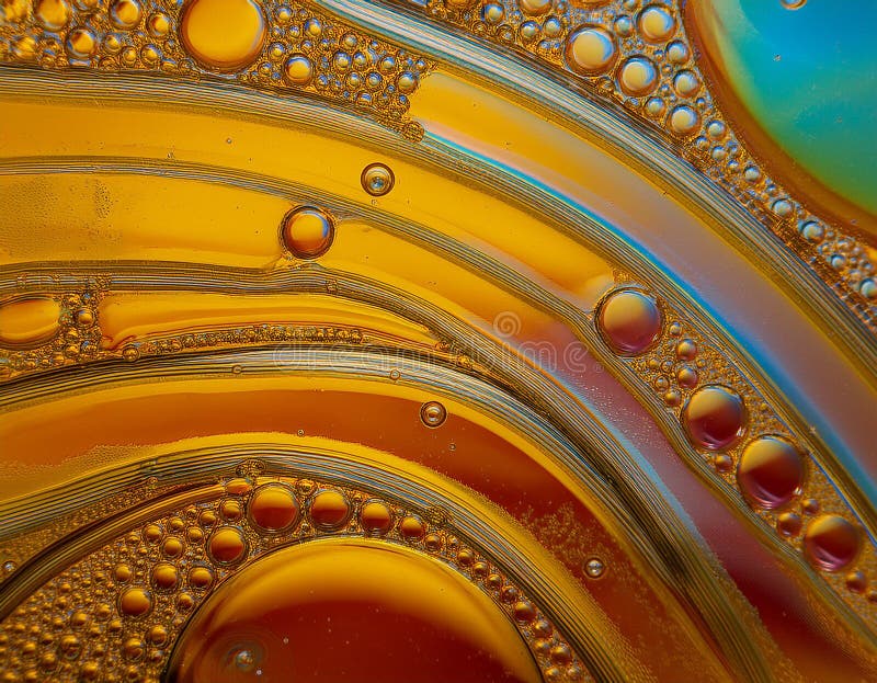 Macro Shot of Oil and Water Interaction Creating Psychedelic Patterns ...