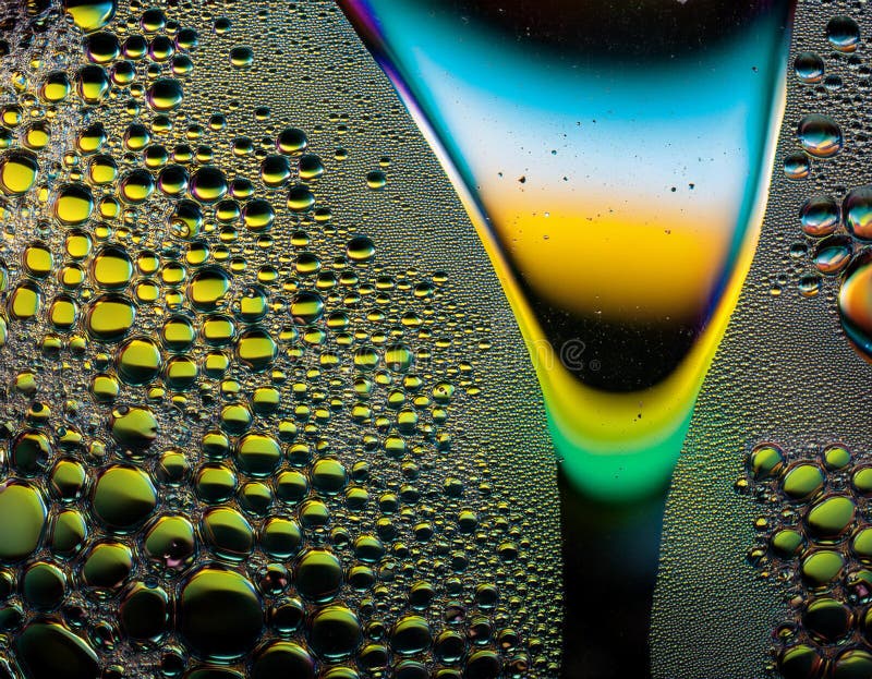 Macro Shot of Oil and Water Interaction Creating Psychedelic Patterns ...