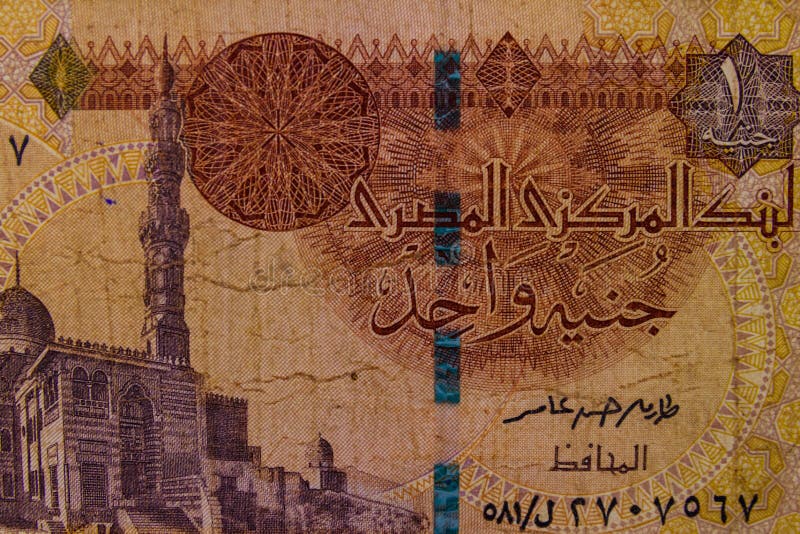 Macro Shot of One Egyptian Pound Bill Stock Photo - Image of exchange ...