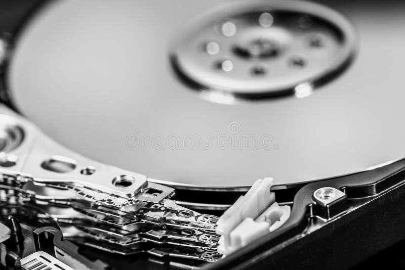 Macro Shot of Open Hard Disc Drive Stock Image - Image of closeup ...