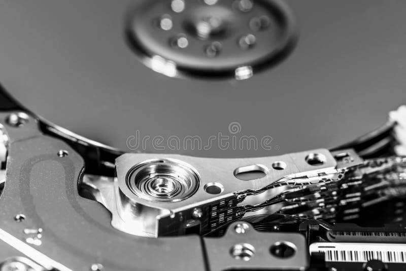 Macro Shot of Open Hard Disc Drive Stock Photo - Image of hard, backup ...