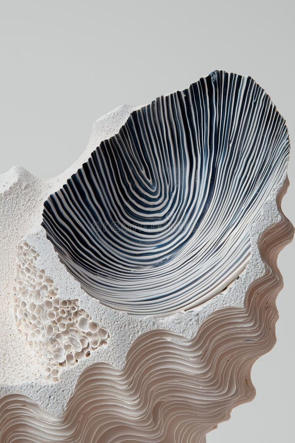 Macro Shot of Oyster Shell Featuring Vibrant Blue and White Layers Stock Illustration ...