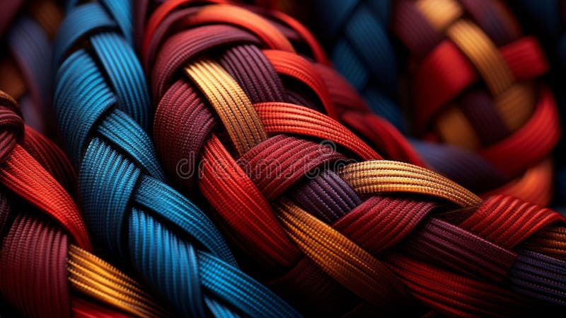 A Macro Shot of Patterns and Textures in Fabric Weaves, with a Contrast ...