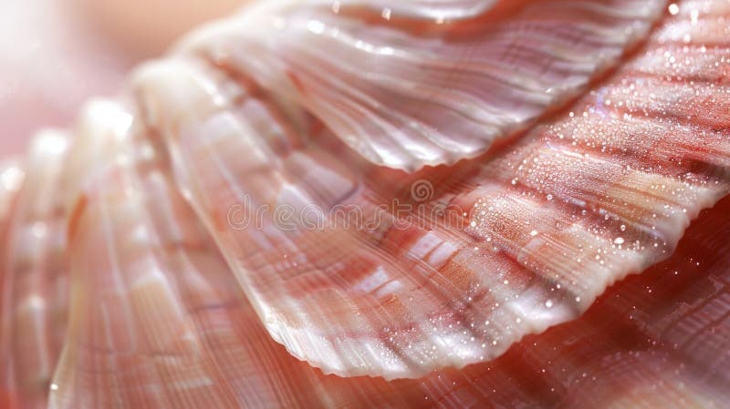 A Macro Shot of a Perfectly Smooth and Polished Pink Seashell with ...