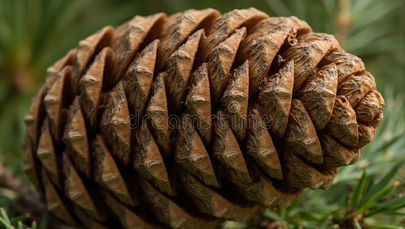 Macro Shot of a Pine Cone with Glistening Sap Stock Illustration ...