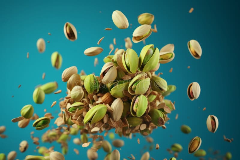 Macro Shot of Pistachio Nuts Falling in Dynamic Splash for Snack ...