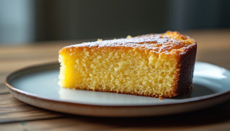 Macro Shot of a Plate Featuring a Decadent Slice of Cake with Luscious ...