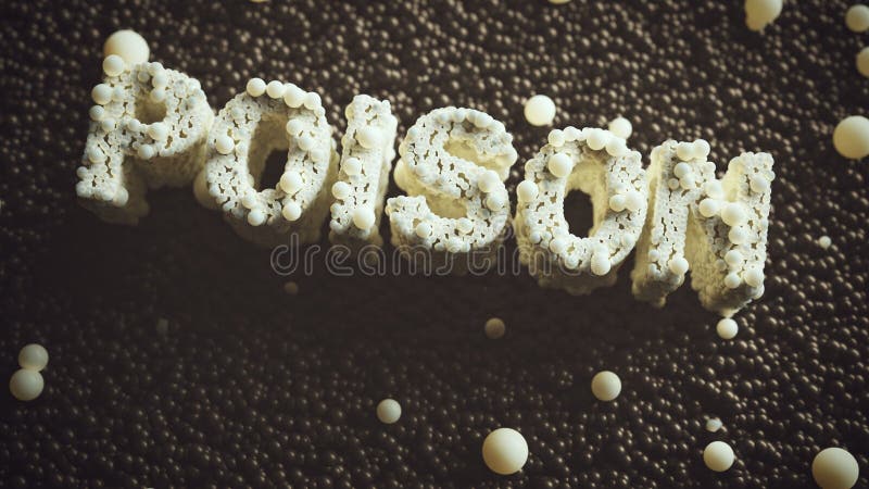 Macro Shot of Poison Text Formed Out of Small Spheres Red Blue Stock ...