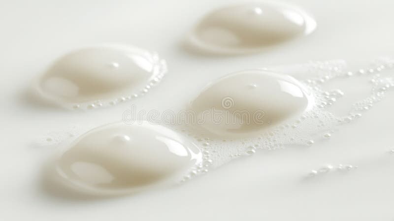 Macro Shot of Polyglutamic Acid Serum Droplets on Light Background ...