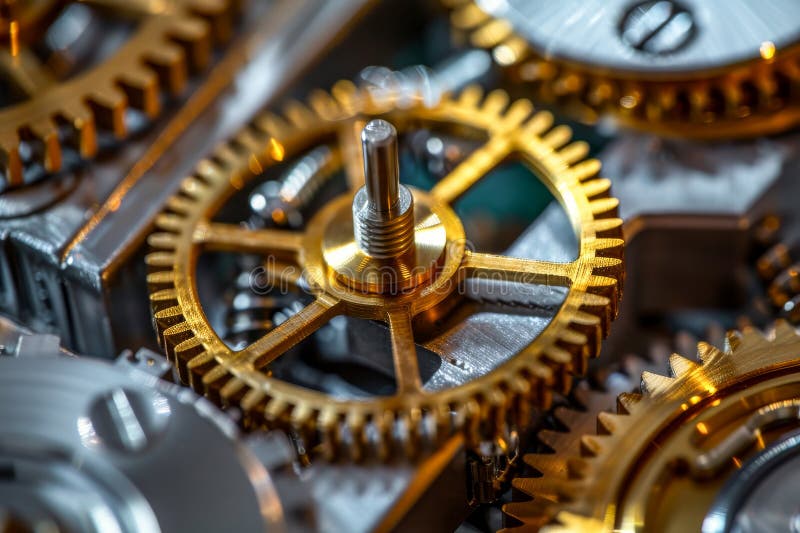 Macro Shot of Precision Gears in Machinery Stock Illustration ...