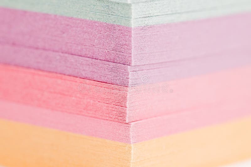 Macro Shot of Pressed Stack of Colored Sticky Reminder Notes Stock ...