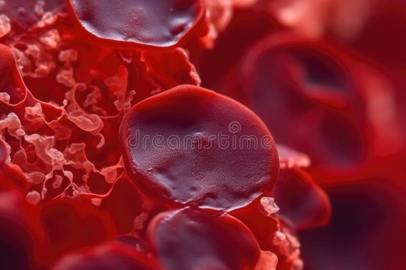 Macro Shot of Red Blood Cells in Artery. Generative AI Stock ...