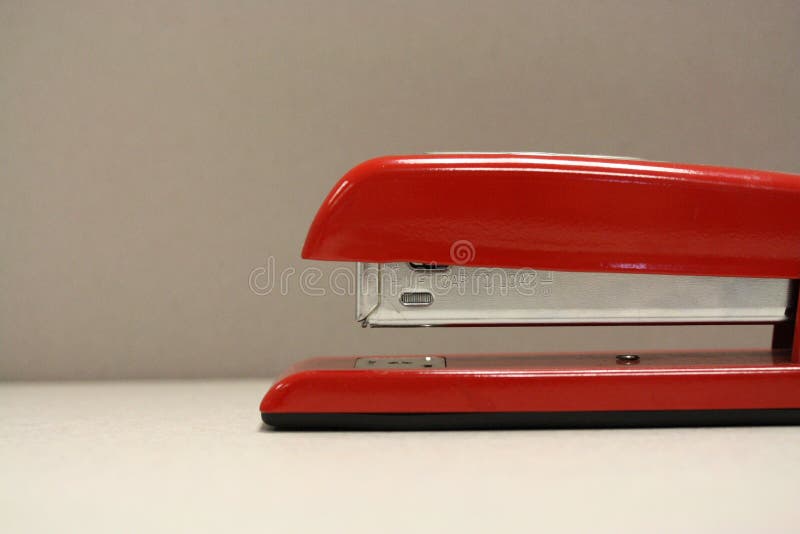 Macro Shot of Red Stapler in an Office Setting Stock Image - Image of ...