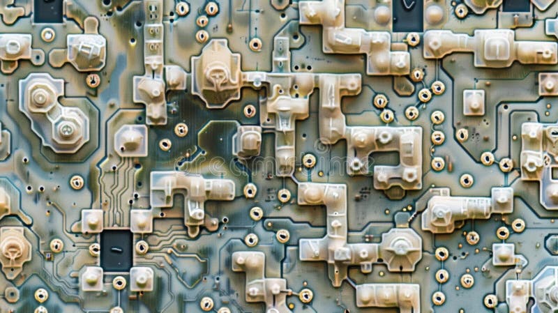 A Macro Shot Reveals the Textured Surface of a Printed Circuit Board ...