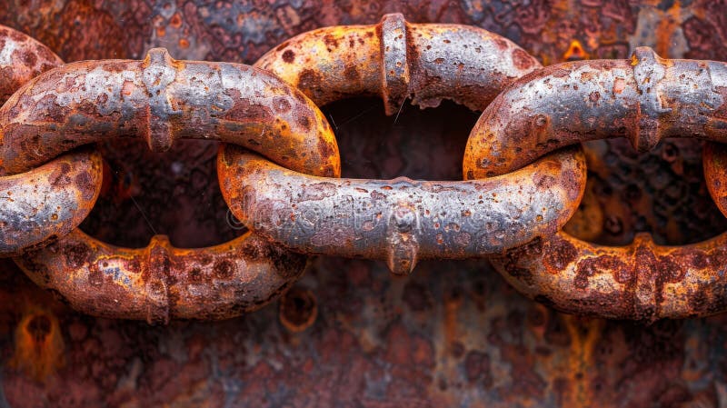 A Macro Shot of Rusted Chain Close-up of a Rusty Chain Draped on a ...