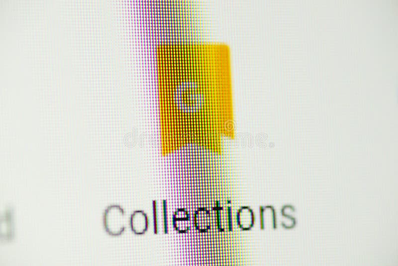Screen with Google Collections Symbol on Computer Screen. Chernihiv ...