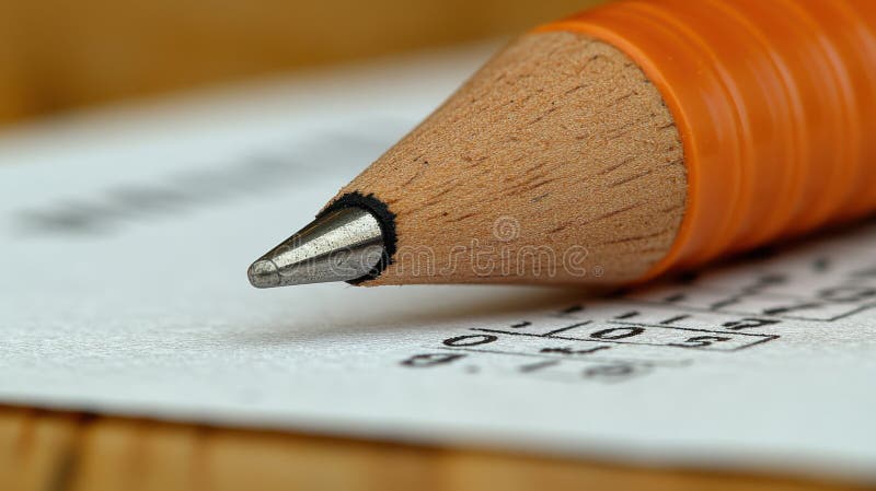 Close-up Pencil Point on Paper Stock Illustration - Illustration of ...