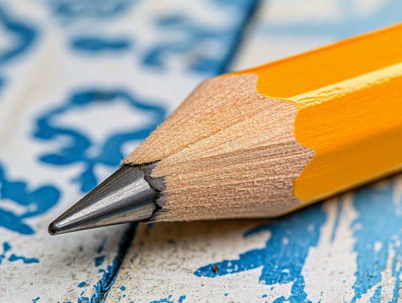 A Macro Shot of a Sharpened Pencil Tip, Emphasizing the Fine Graphite Texture and the Detailed ...
