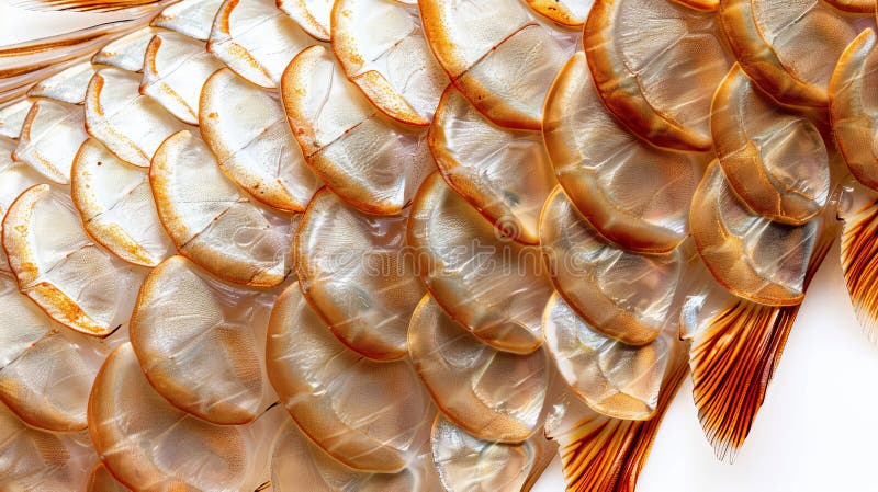 Macro Shot of Shiny Orange Fish Scales with Subtle Texture Stock ...